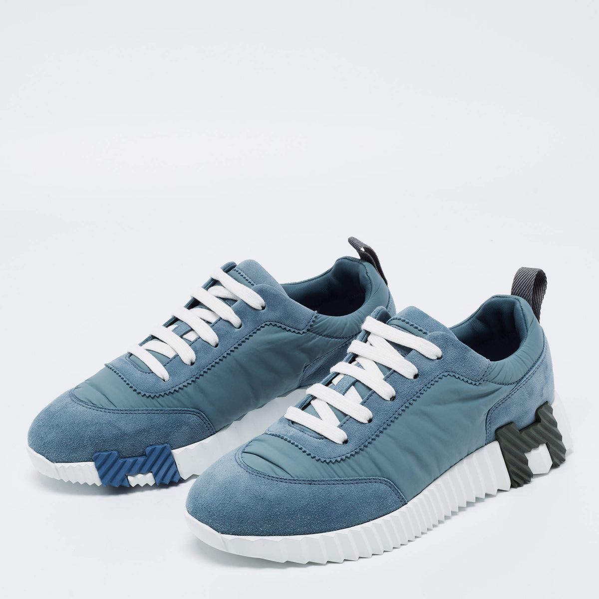 Original Hermes Blue Neoprene and Suede Bouncing Sneaker – Barcode Kwt